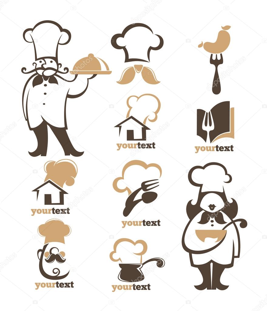 Todo para comida, icono de vector, símbolos y colección de logotipos ...