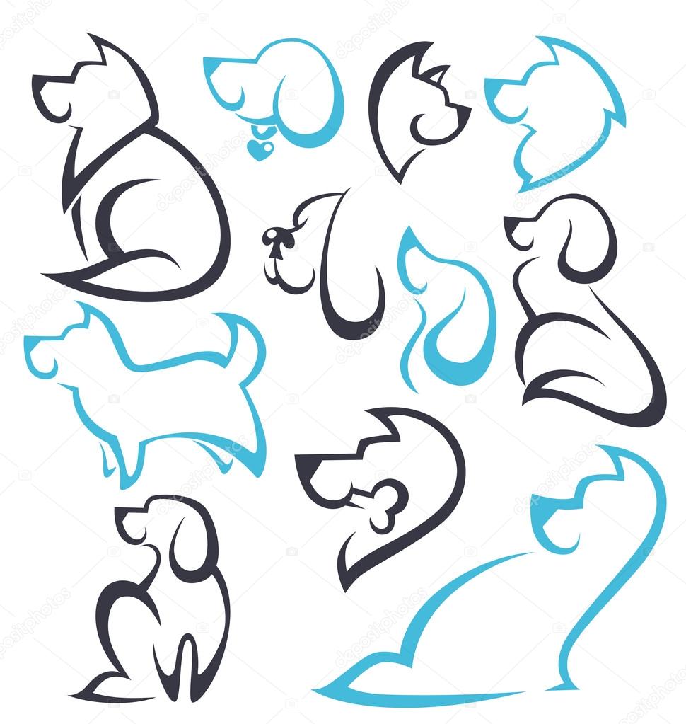 mi mascota favorita, colección de vectores de símbolos perros 2022