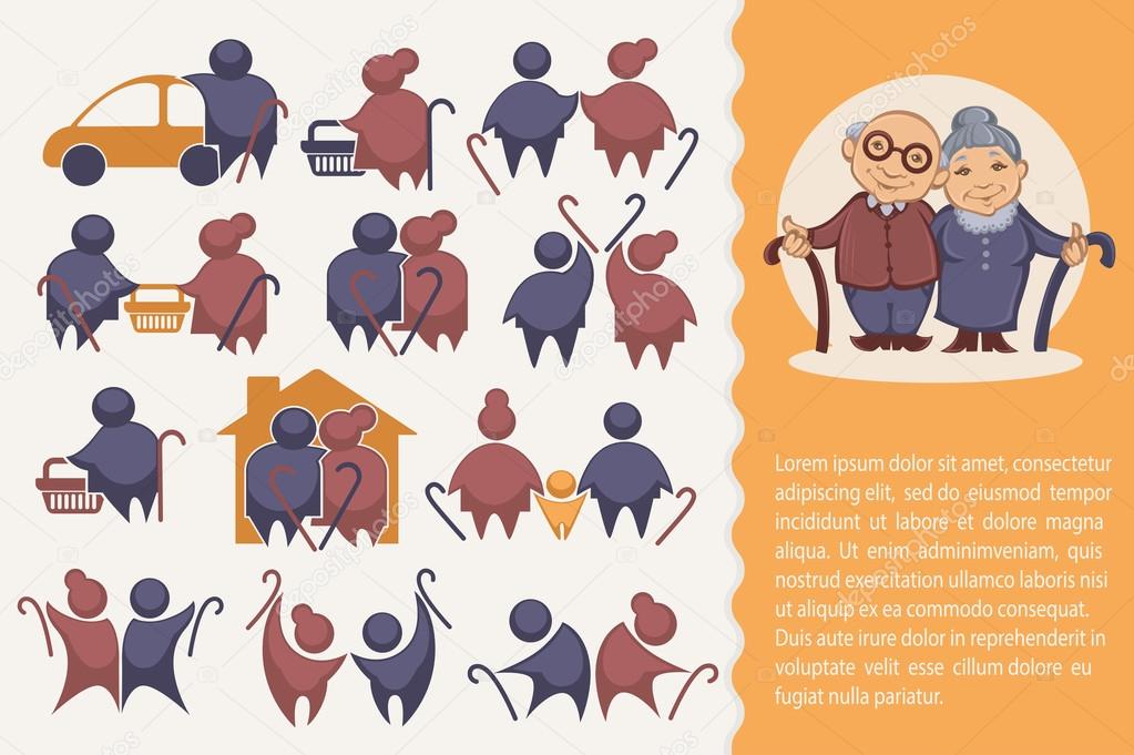 Retirement symbol | Happy retirement: vector collection of old people ...