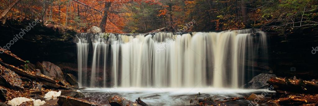 Autumn waterfalls view Stock Photo by ©rabbit75_dep 106029690