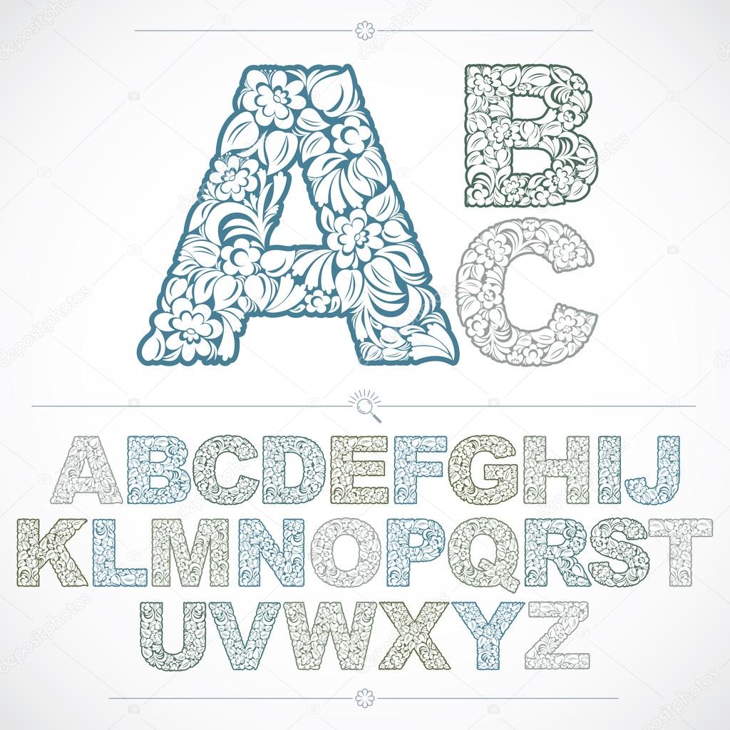 Conjunto de letras mayúsculas hermosas 2022