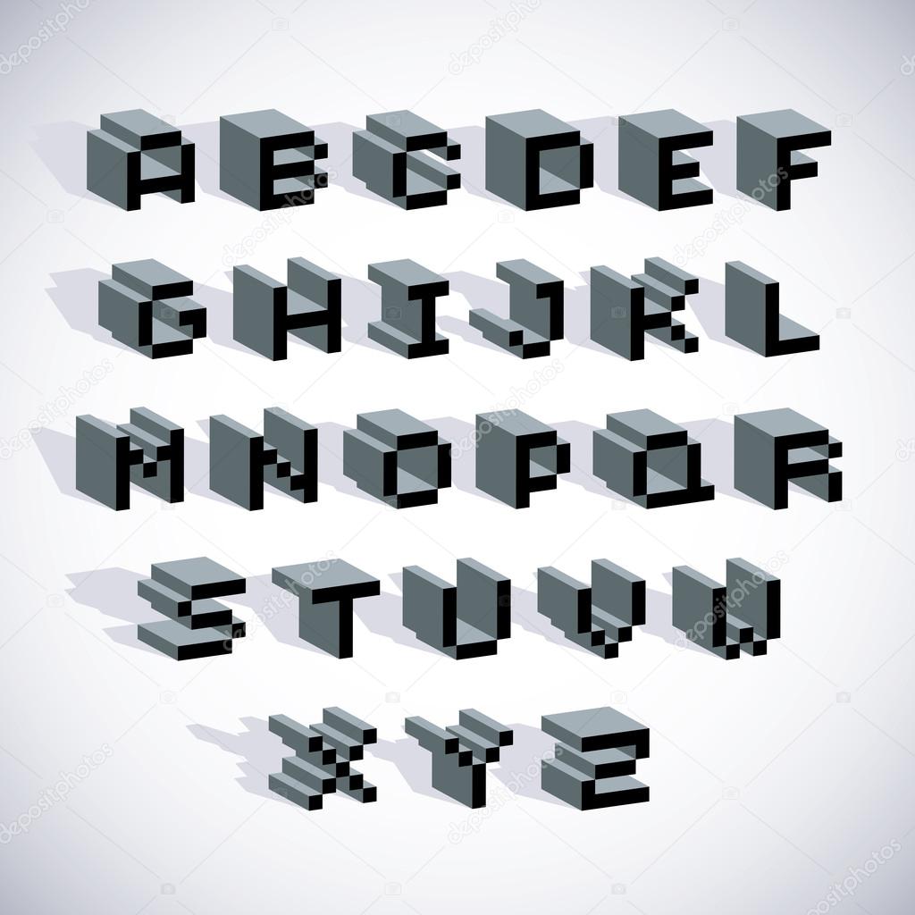 Cybernetic alphabet letters Stock Vector by ©Ostapius 112024548