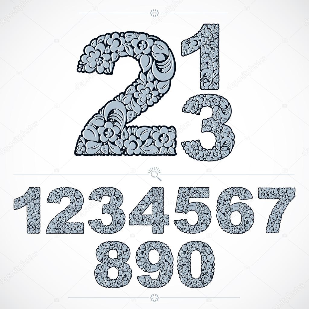Set of vector ornate numbers Stock Vector Image by ©Ostapiusangelp ...