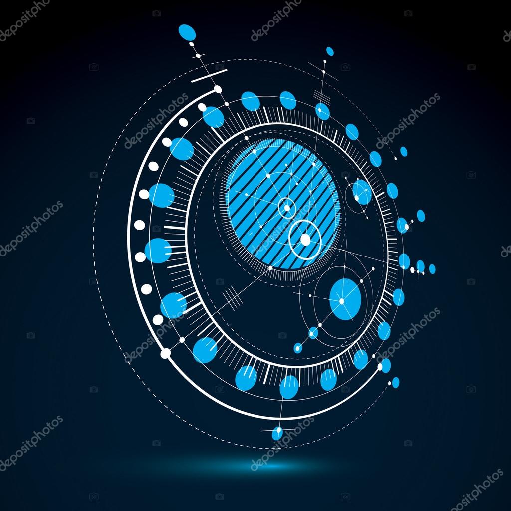 Blue abstract engineering draft Stock Vector Image by ©Ostapius #112026120