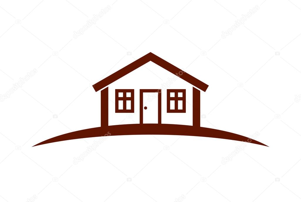 Simple house with horizon line Stock Vector by ©Ostapius #112026344