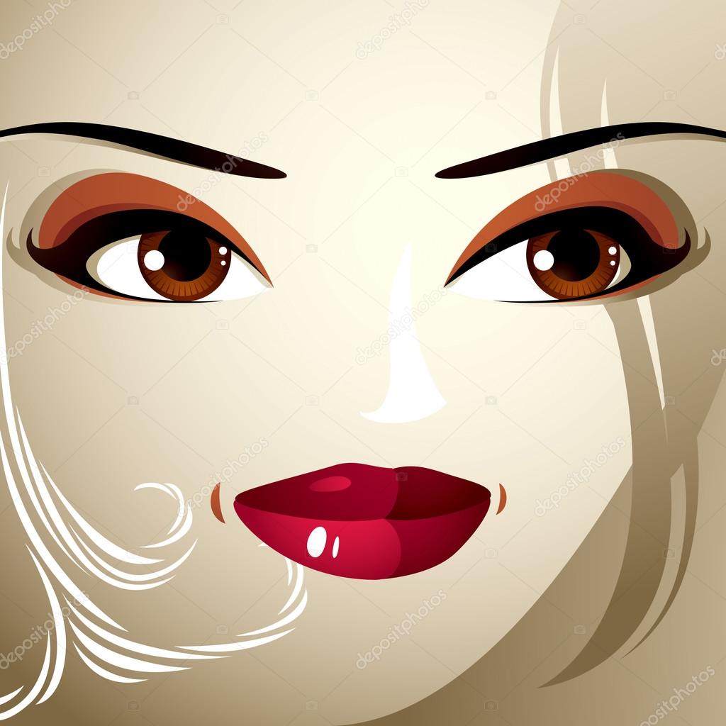 Beautiful happy smiling woman Stock Vector Image by ©Ostapius #112026780