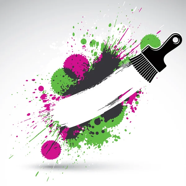 Brushstrokes and colorful ink blobs ⬇ Vector Image by © Ostapiusangelp ...