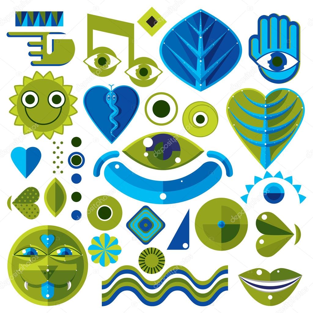Set of different modernistic symbols Stock Vector Image by ...