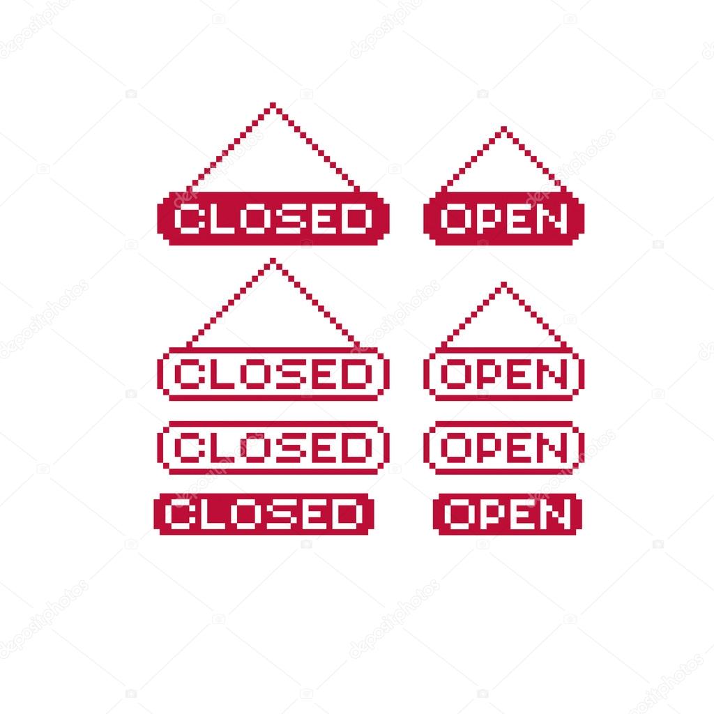 Retro signs made in pixel art style. — Stock Vector © Ostapiusangelp ...