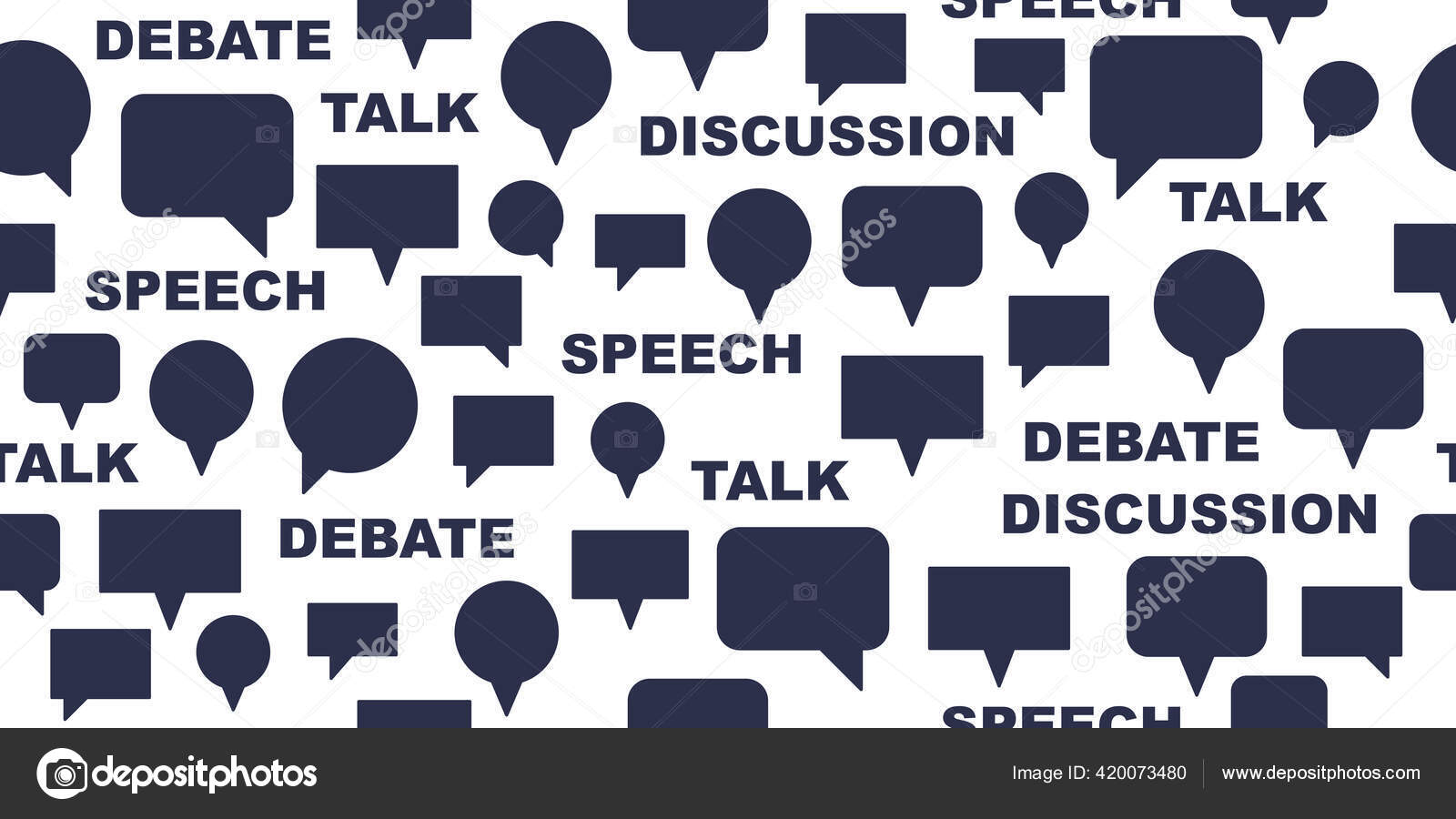 Speech Bubbles Seamless Vector Background Endless Pattern Dialog Signs ...