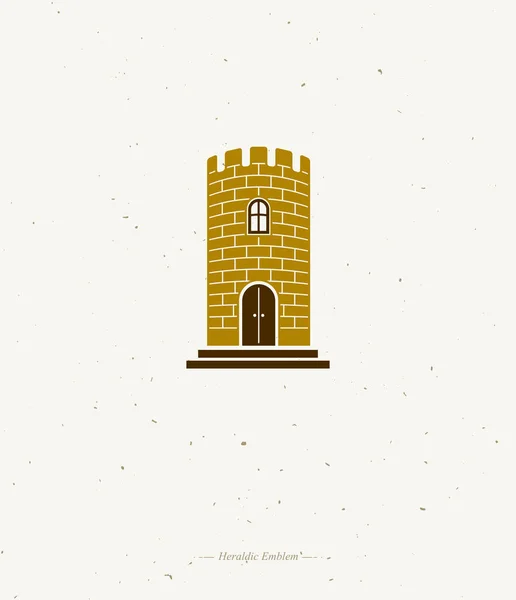 Medieval Tower Decorative Isolated Vector Illustration Retro Style ...