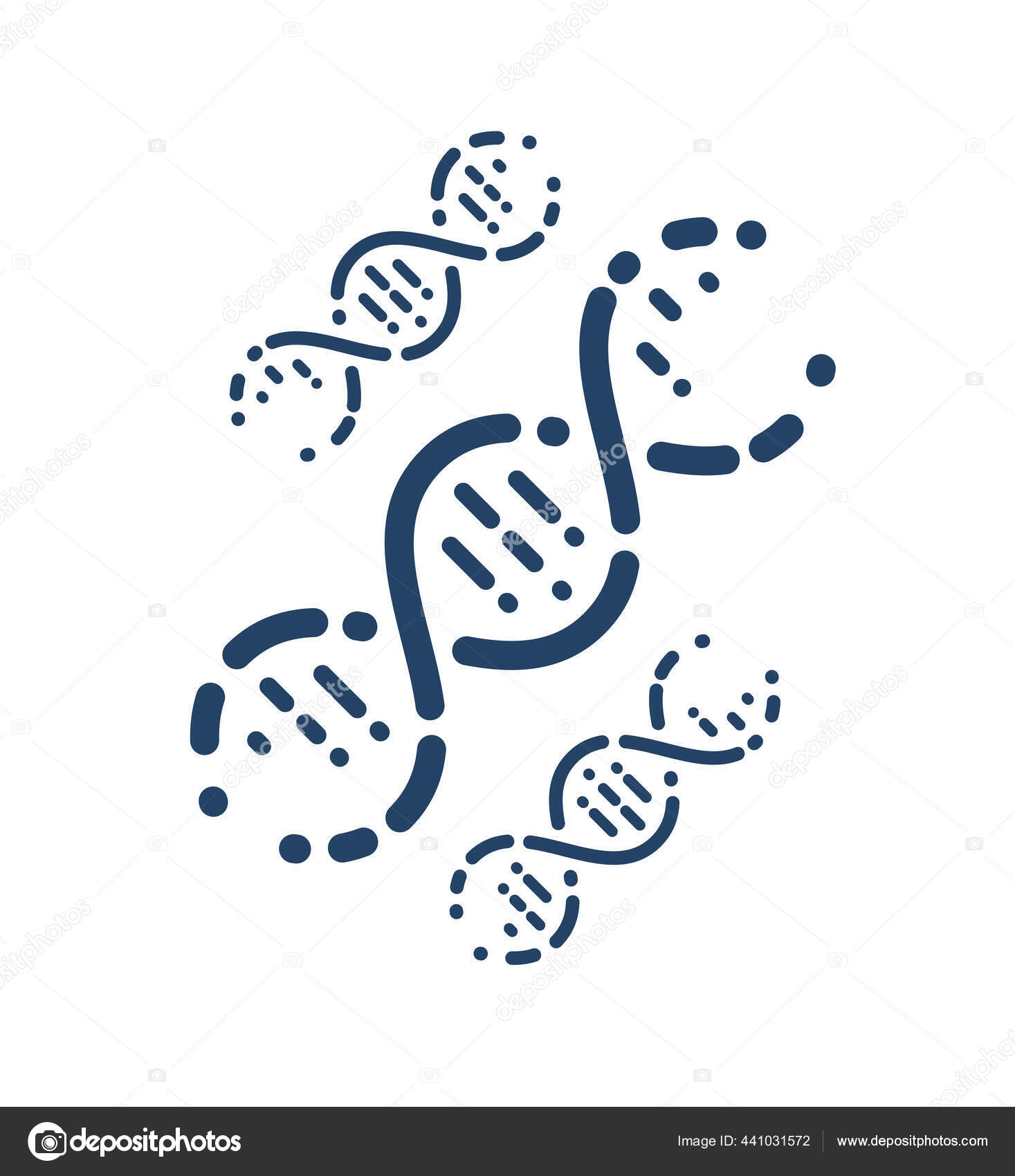 Dna Strand Vector Simple Linear Icon Science Biology Biotechnology Line ...