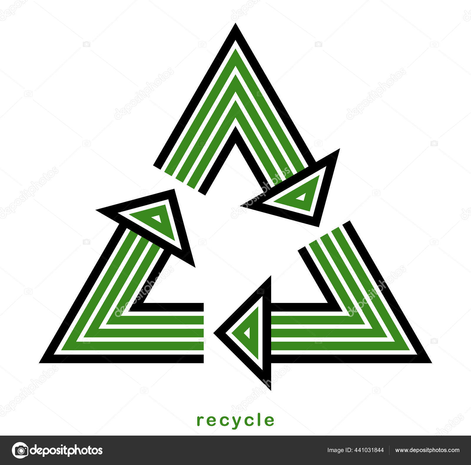 Recycle Vector Triangle Icon Modern Geometric Linear Style Isolated ...
