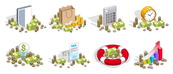 Image vectorielle Différents Concepts Financiers Illustrations Ensemble ...