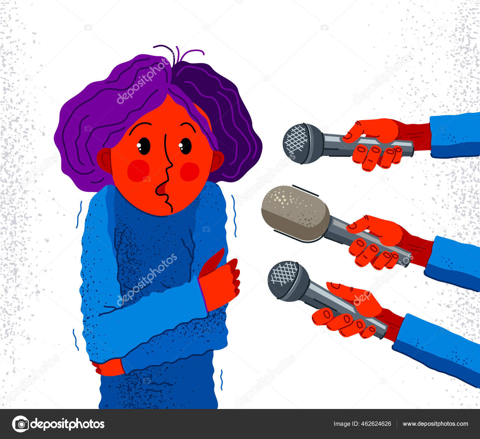 Glossofobia Miedo Ilustración Del Vector Del Habla Pública Chica ...