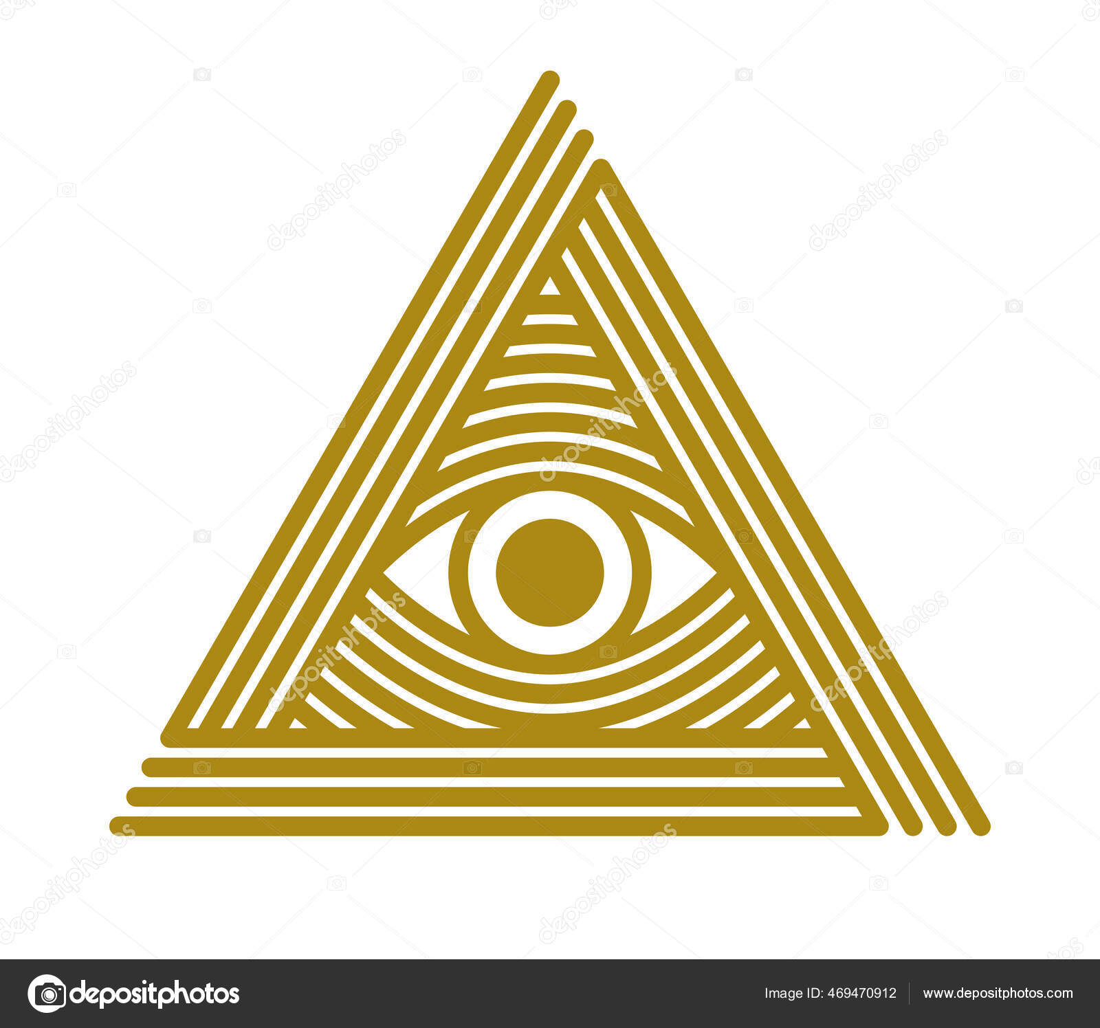 All Seeing Eye Triangle Pyramid Vector Ancient Symbol Modern Linear ...