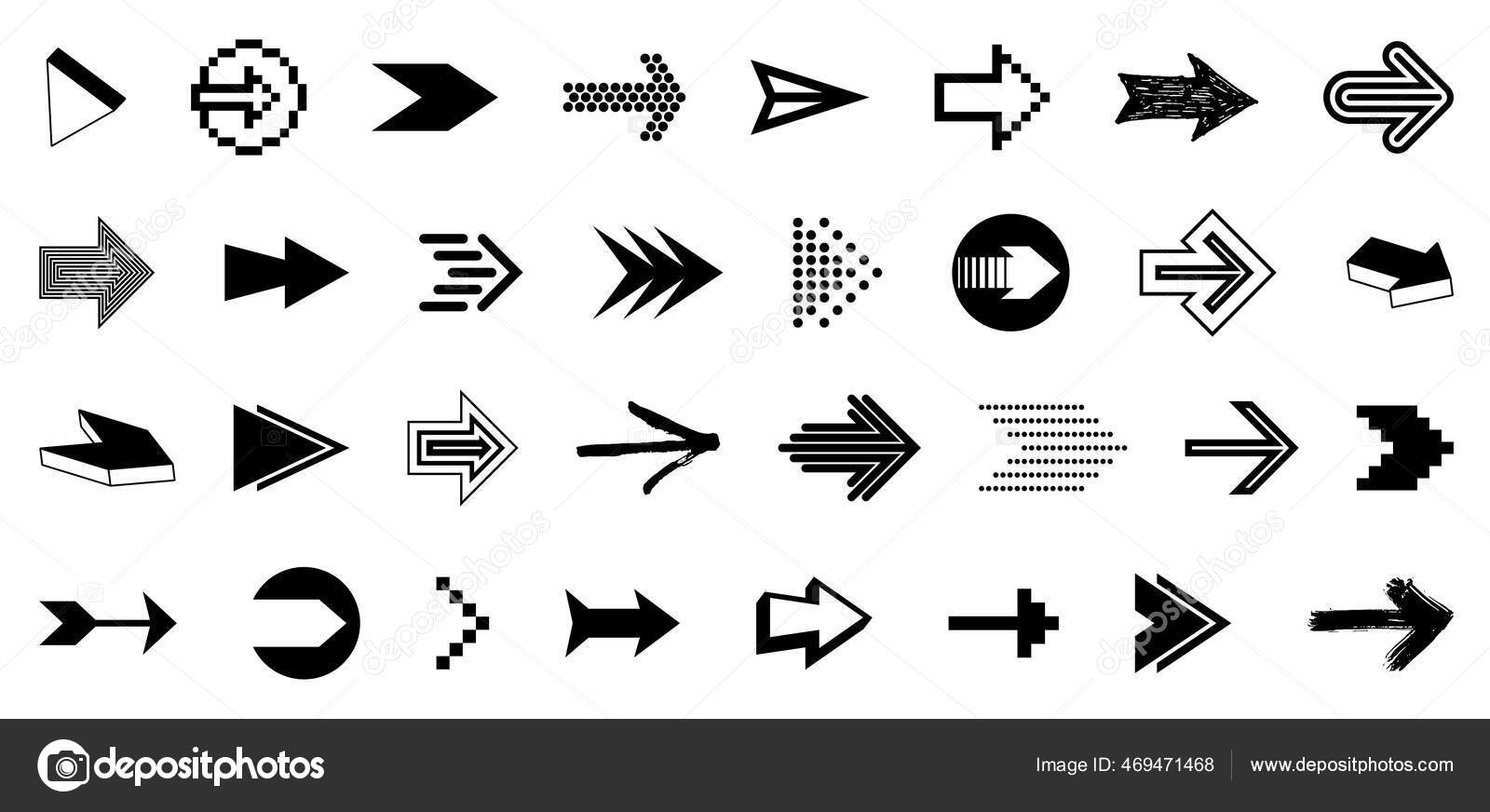 Diverse Arrow Cursors Vector Set Different Shapes Styles Concepts ...