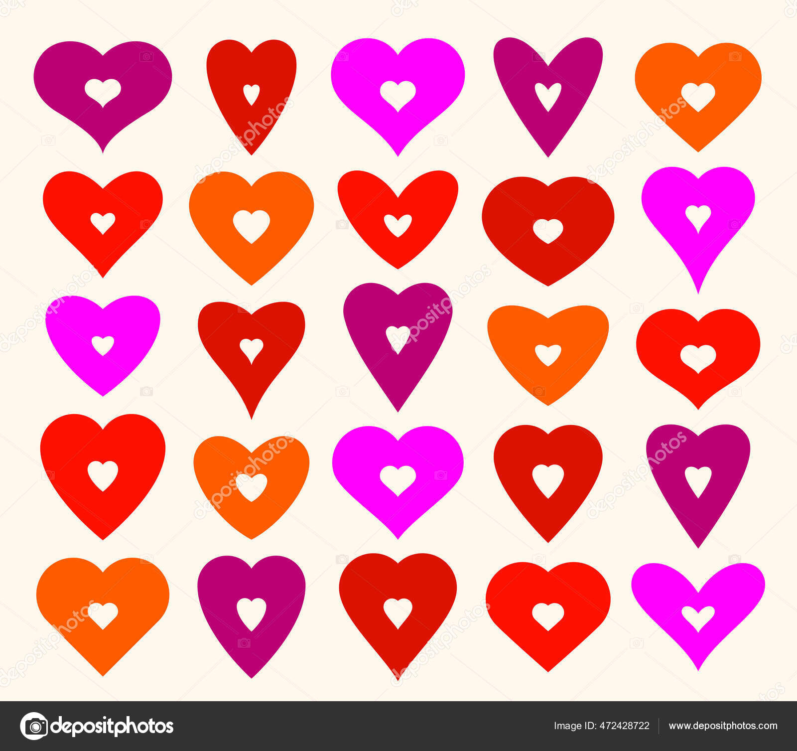 Heart Shapes Small Hearts Vector Logos Icons Set Motherhood Pregnancy ...