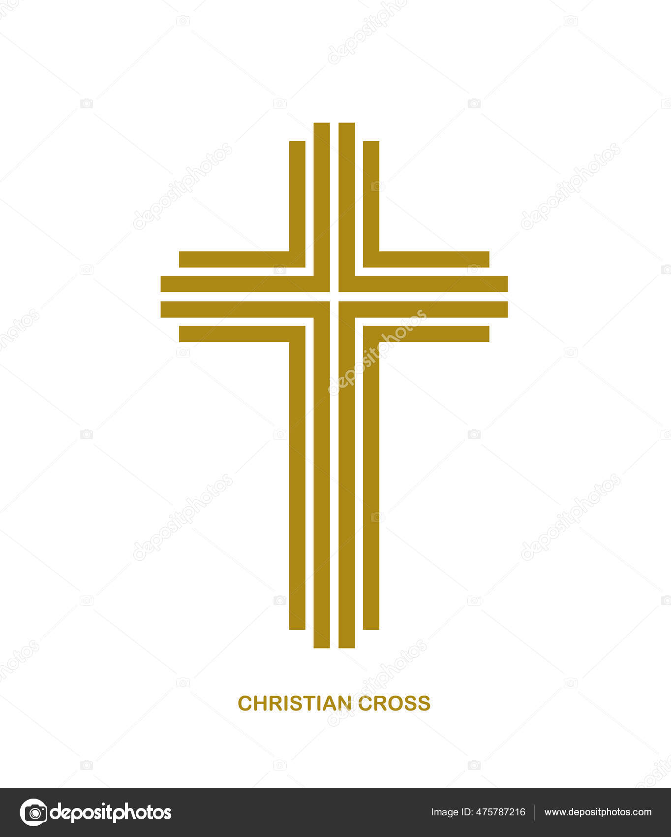 Cruz Cristiana Estilo Lineal Moderno Vector Símbolo Aislado Blanco ...