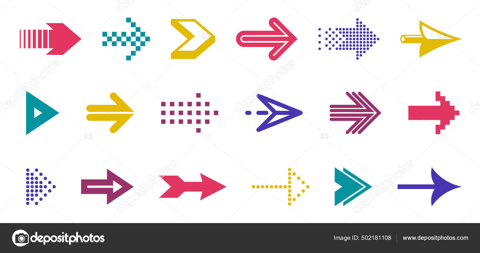 Diverse Arrow Cursors Vector Set Different Shapes Styles Concepts ...