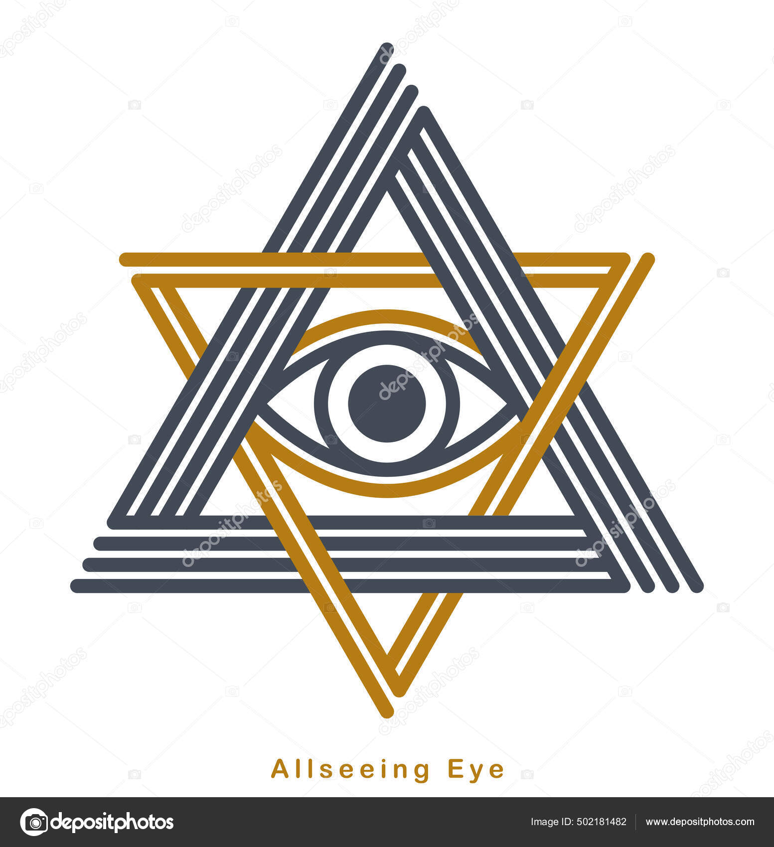 Ver Ojo Triángulo Pirámide Vector Antiguo Símbolo Estilo Lineal Moderno