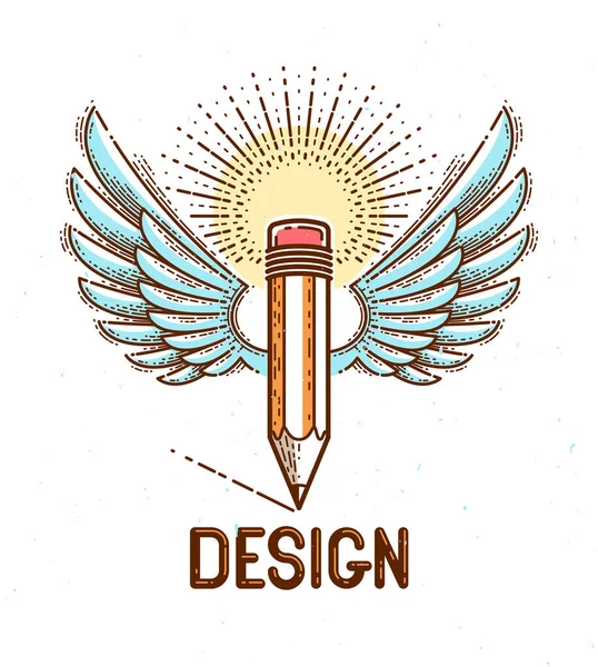 Pencil Vector Simple Trendy Logo Icon Designer Studio Creative Design ...
