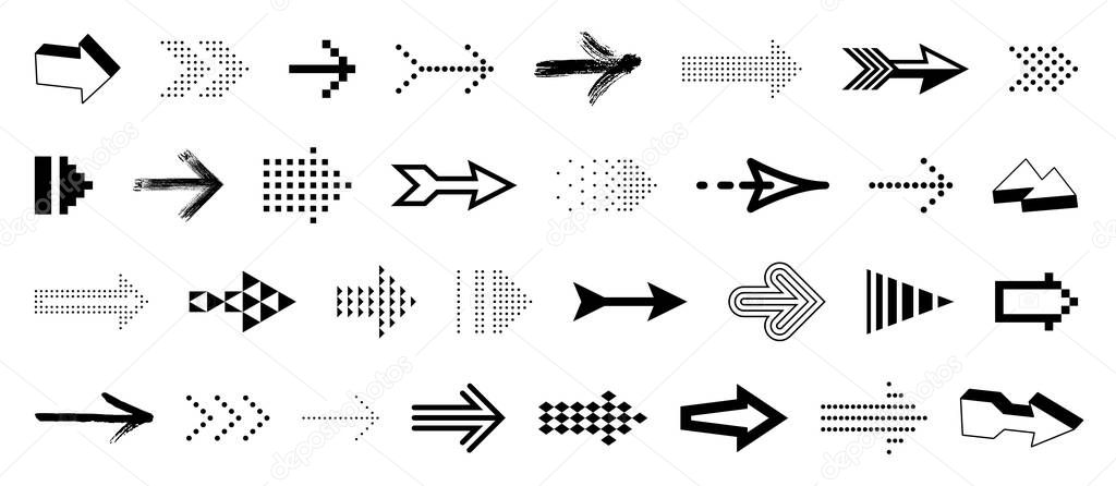 Flecha Símbolos Gran Conjunto Diferentes Formas Estilos Conceptos ...