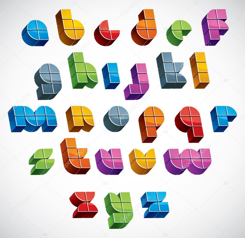 3d futuristic font made with boxes. Stock Vector Image by ©Ostapius ...