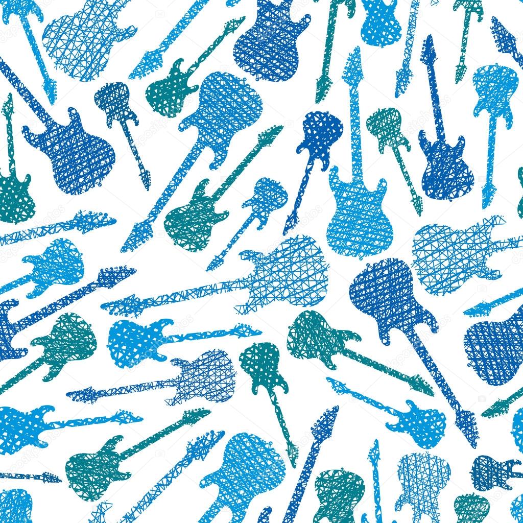 Electric guitars music theme seamless background, seamless patte Stock ...