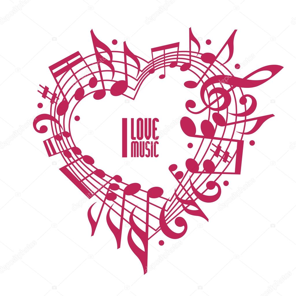 Musical Notes Symbols Heart