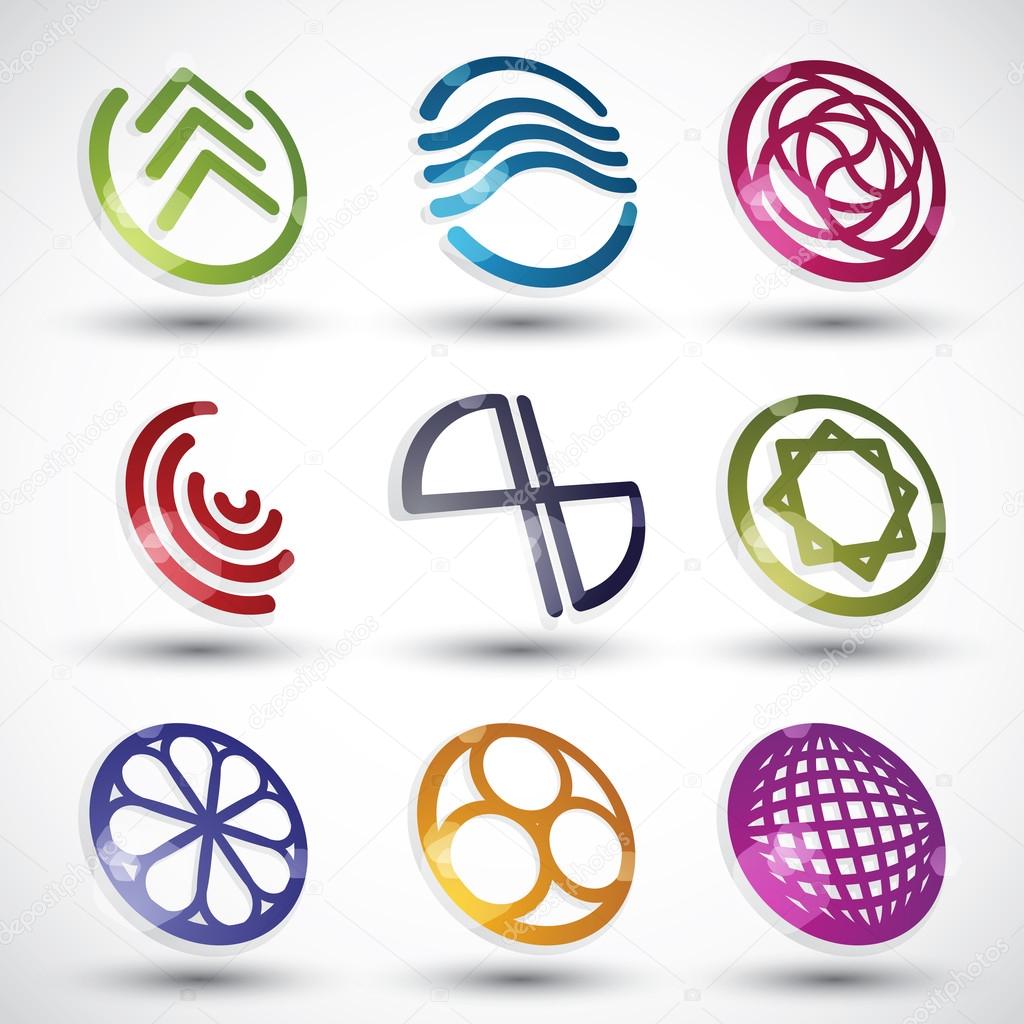 Iconos abstractos de diferentes formas vector conjunto 2 . Stock Vector ...