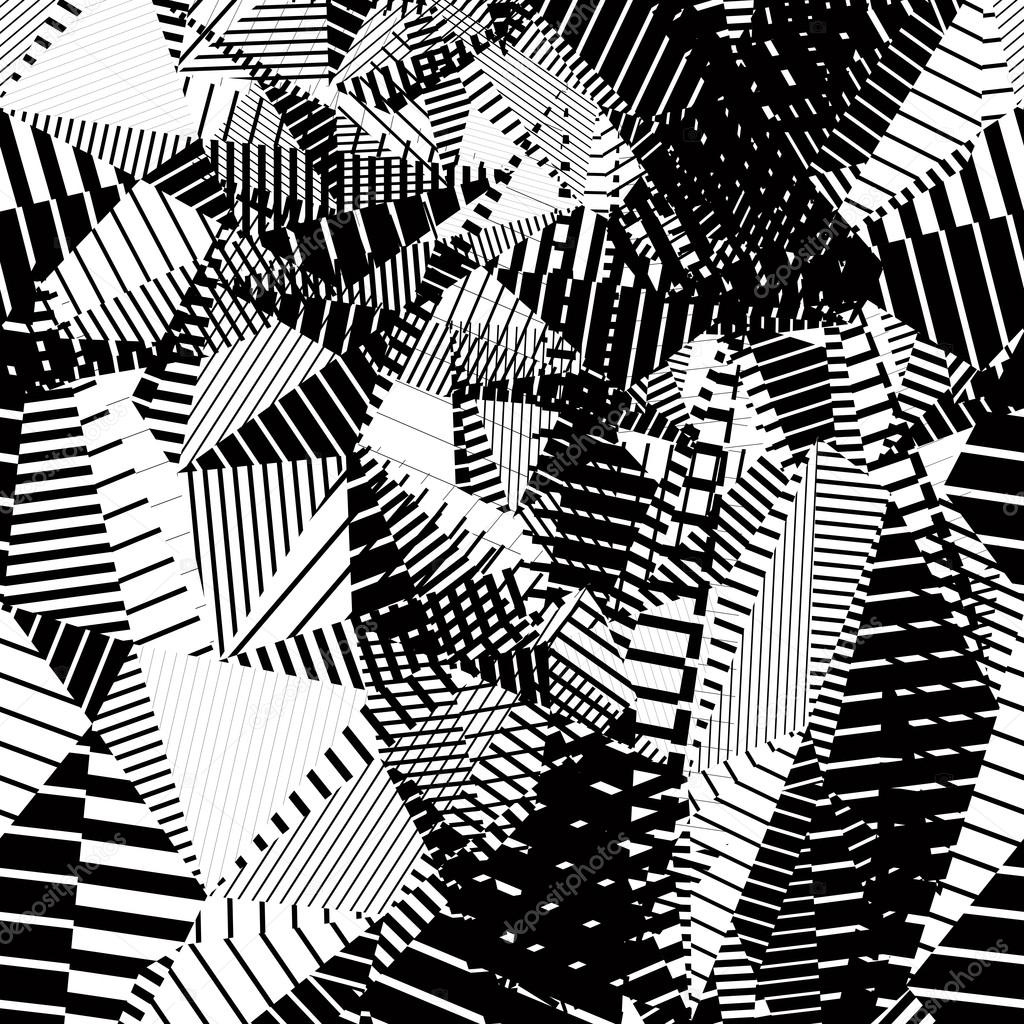Contrast Creative Continuous Lines Pattern Black And White Moti ⬇