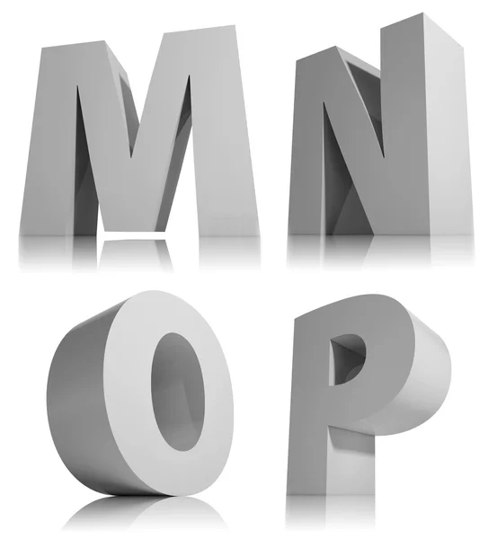 Big 3d letters isolated on white background font, alphabet letter q, r ...