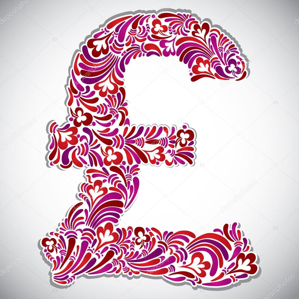 Pound sign with floral patterns. Stock Vector Image by ©Ostapiusangelp ...