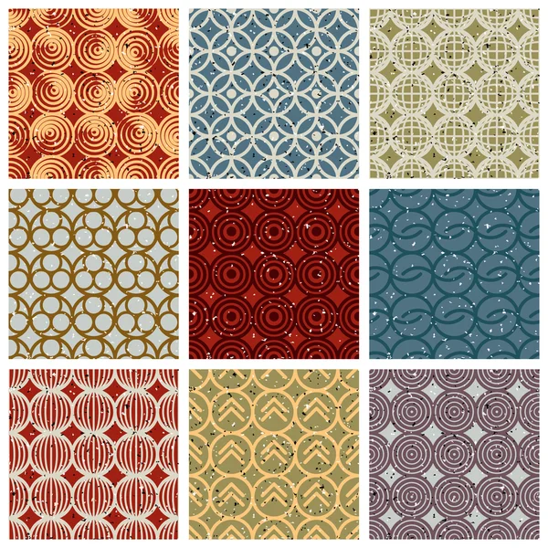 Colorful vintage tiles seamless patterns set 2. Stock Vector Image by ...