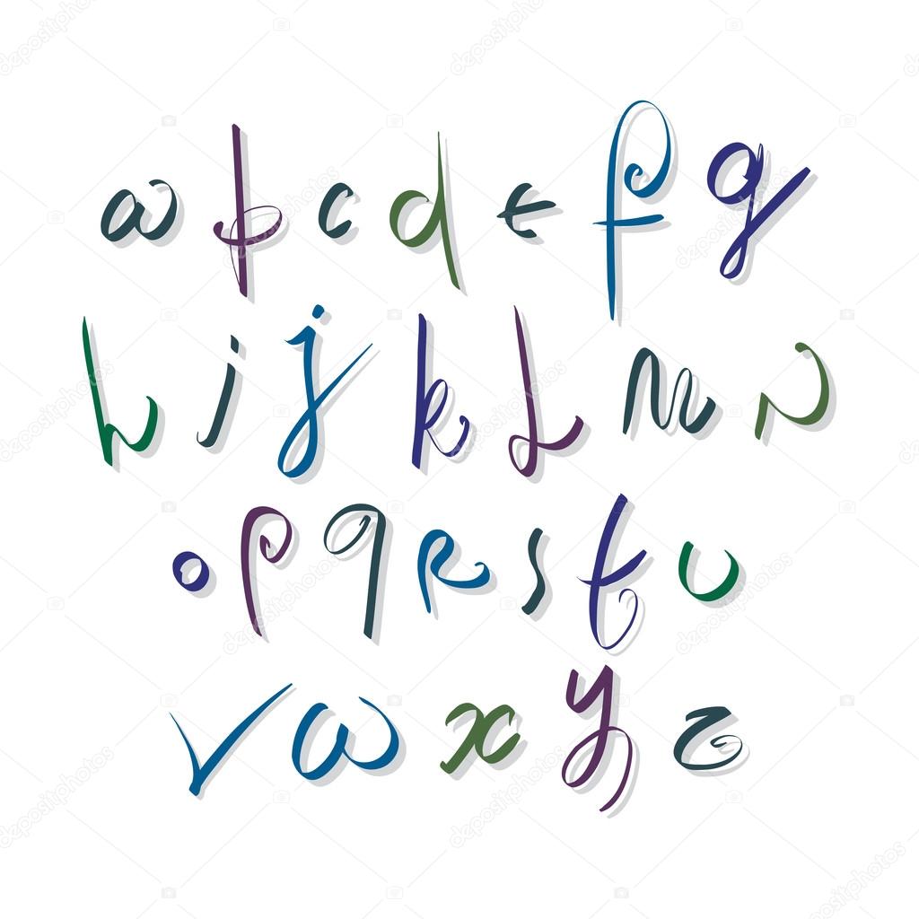 Script vector fuente, letras de alfabeto vectorial. 2023