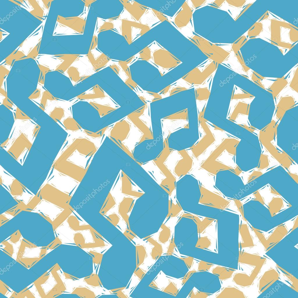 Blue musical notes seamless pattern, geometric contemporary styl Stock ...