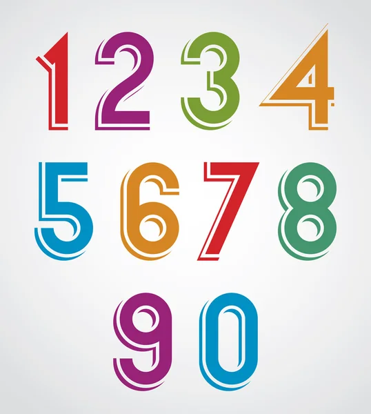 Vector numbers, bold numerals, made in web buttons style. Stock Vector ...