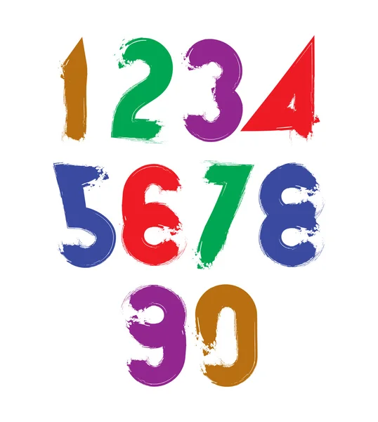 Vector stylish brush digits Vector Art Stock Images | Depositphotos