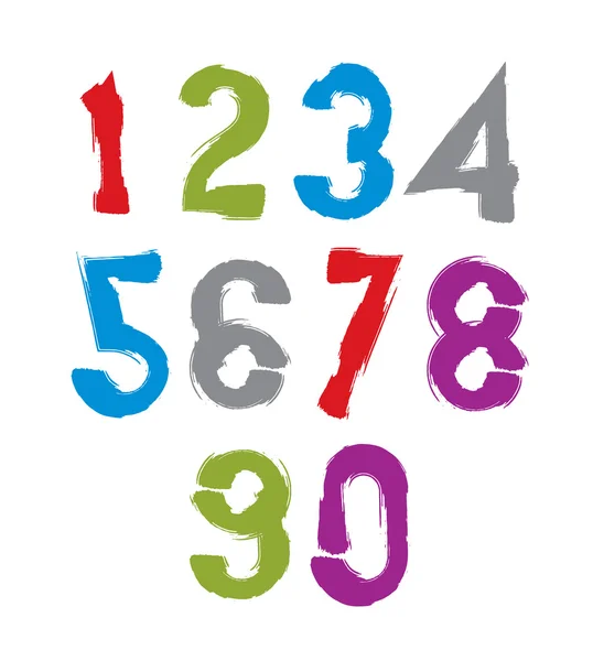 Vector stylish brush digits Vector Art Stock Images | Depositphotos