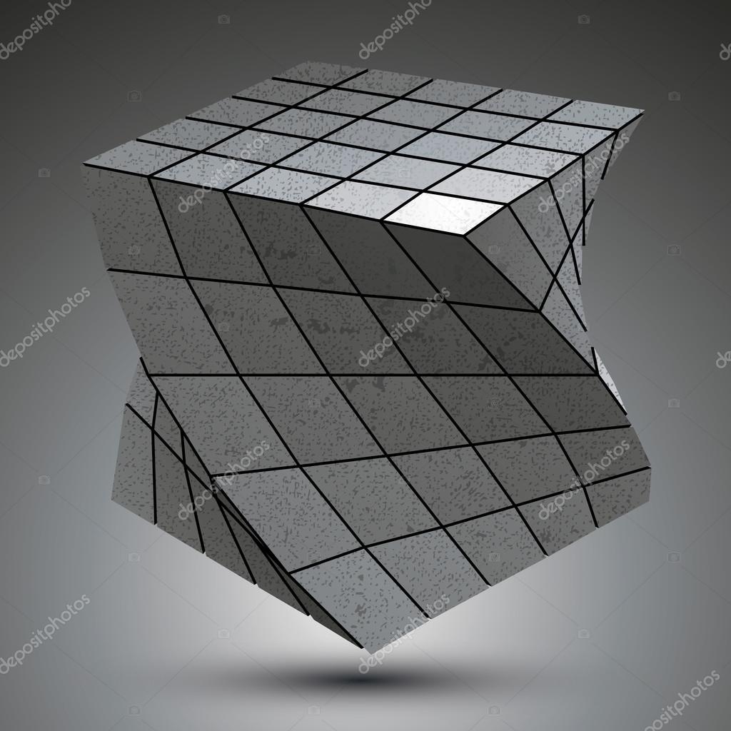 Contemporary zink squared stylish 3d construction, dimensional m Stock ...