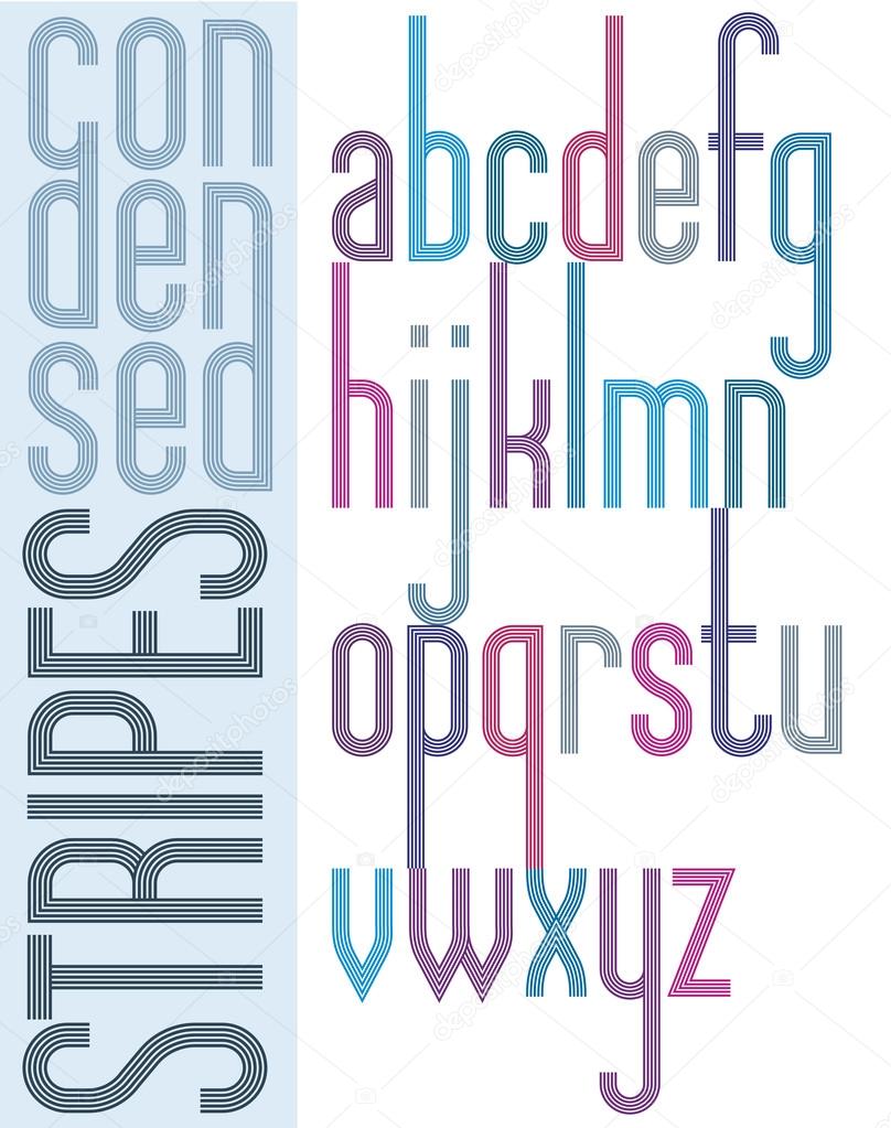 Cartel retro condensada brillante fuente le minúscula compacto rayado 2023