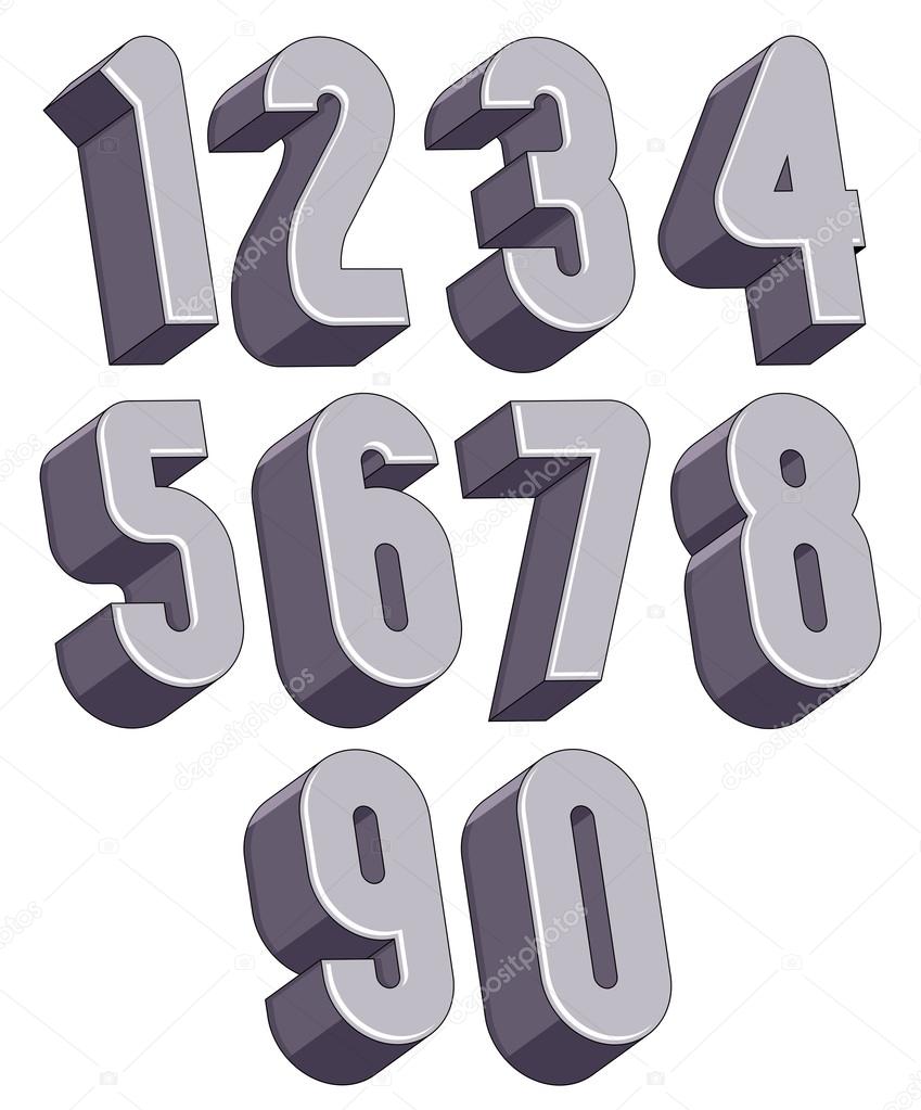 3d numbers set. Stock Vector by ©Ostapius 58969117