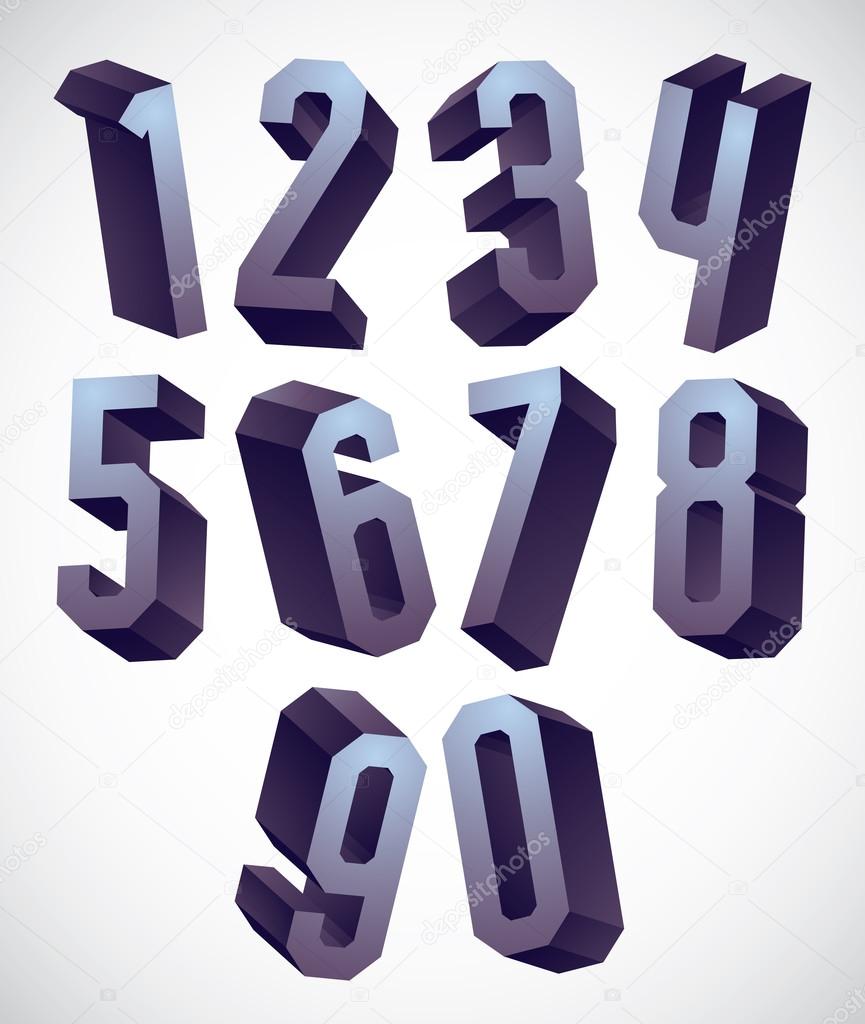 3d geometric numbers set. Stock Vector by ©Ostapius 58969127