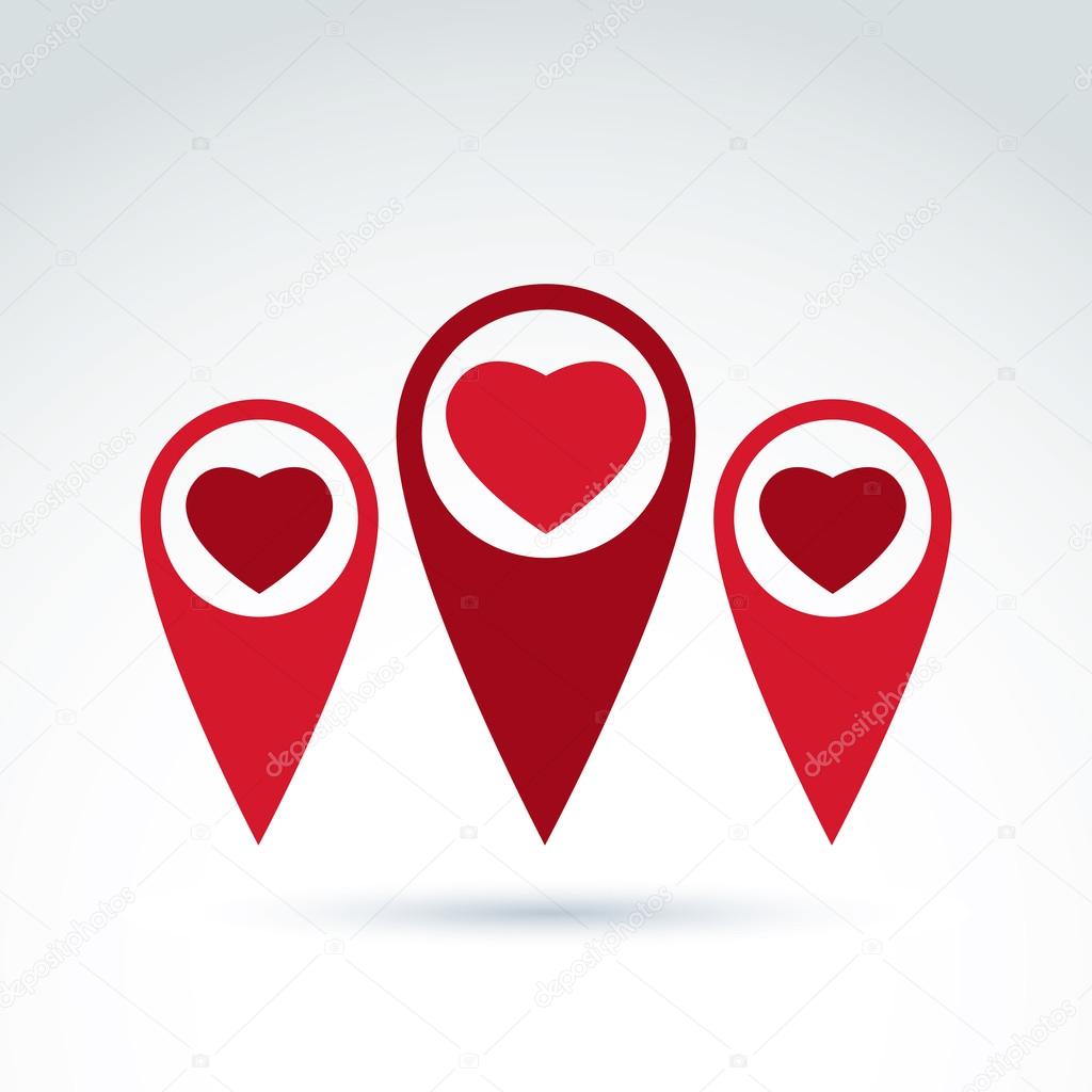 Vector map pointer with a loving heart icon. Place location symb — Stock Vector © Ostapiusangelp ...