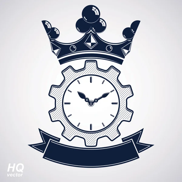 Cog wheel and clock with crown Stock Vector Image by ©Ostapius #72575827