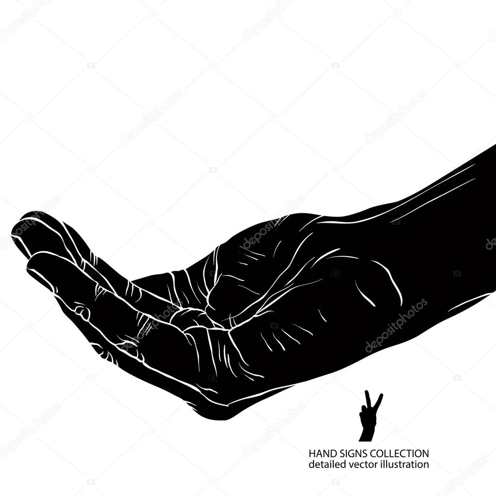 Drawn Begging hand . Stock Vector Image by ©Ostapiusangelp #69884451
