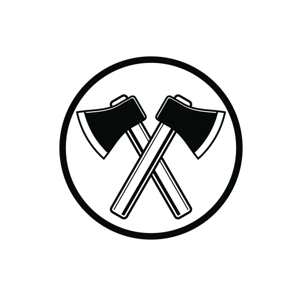 Two axes crossed manufactory logo Stock Vector Image by ©Ostapius ...
