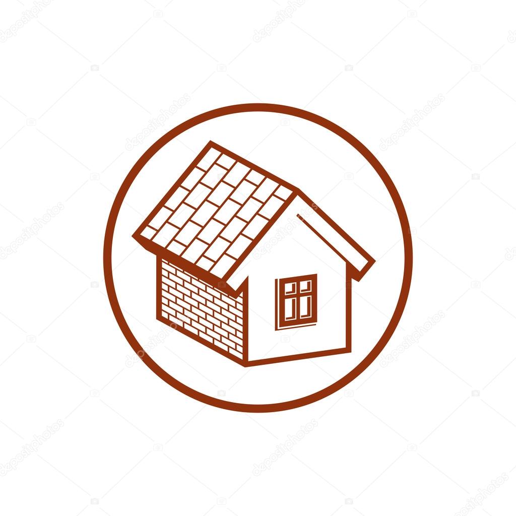 Country brick house icon Stock Vector by ©Ostapius 69892821