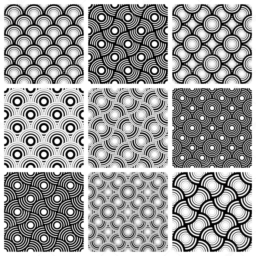 Black and white geometric seamless patterns Stock Vector by ©Ostapius ...